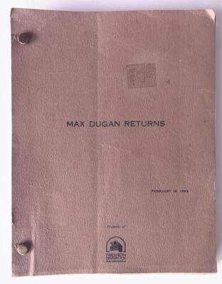MAX DUGAN RETURNS Original 1982 Movie Script by Neil Simon (Robards ...