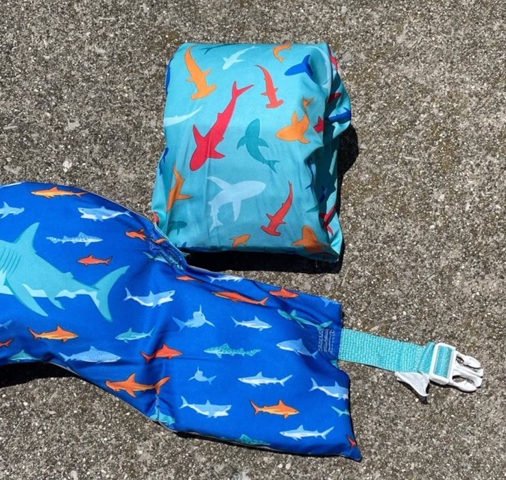 SwimWays Trainer Life Jacket Pool Float Vest Shark Puddle Jumper Blue ...