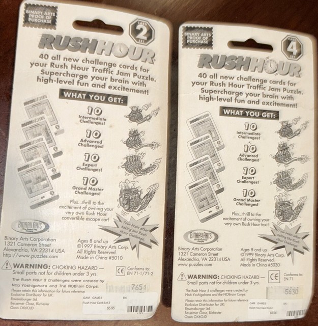 1997 Rush Hour Traffic Jam Card Set 2 ThinkFun for sale online | eBay