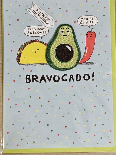 PAPYRUS Bravocado Avacado Chili Taco Patch Embroidered Graduation Card ...