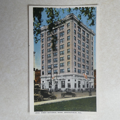 Vintage Postcard First National Bank Springfield IL Illinois F1947 | eBay