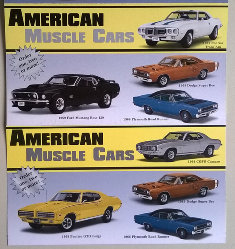 American Muscle Cars : 2 Brochures publicitaires DANBURY MINT | eBay
