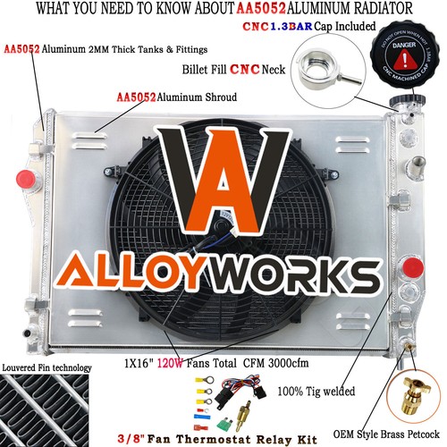 4 Row Radiator+Shroud+Fan For 93-02 Chevy Camaro SS / Pontiac Firebird ...