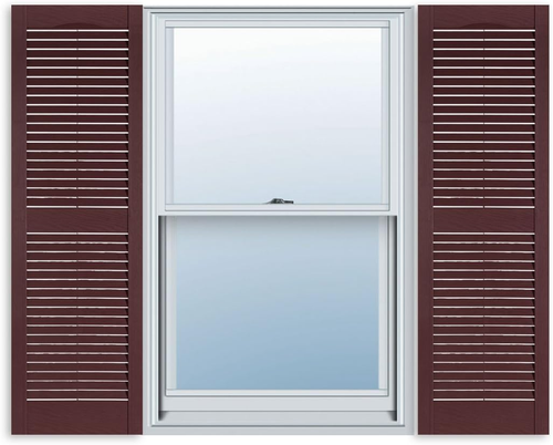 15 Inch X 35 Inch Standard Louver Exterior Vinyl Window Shutters ...