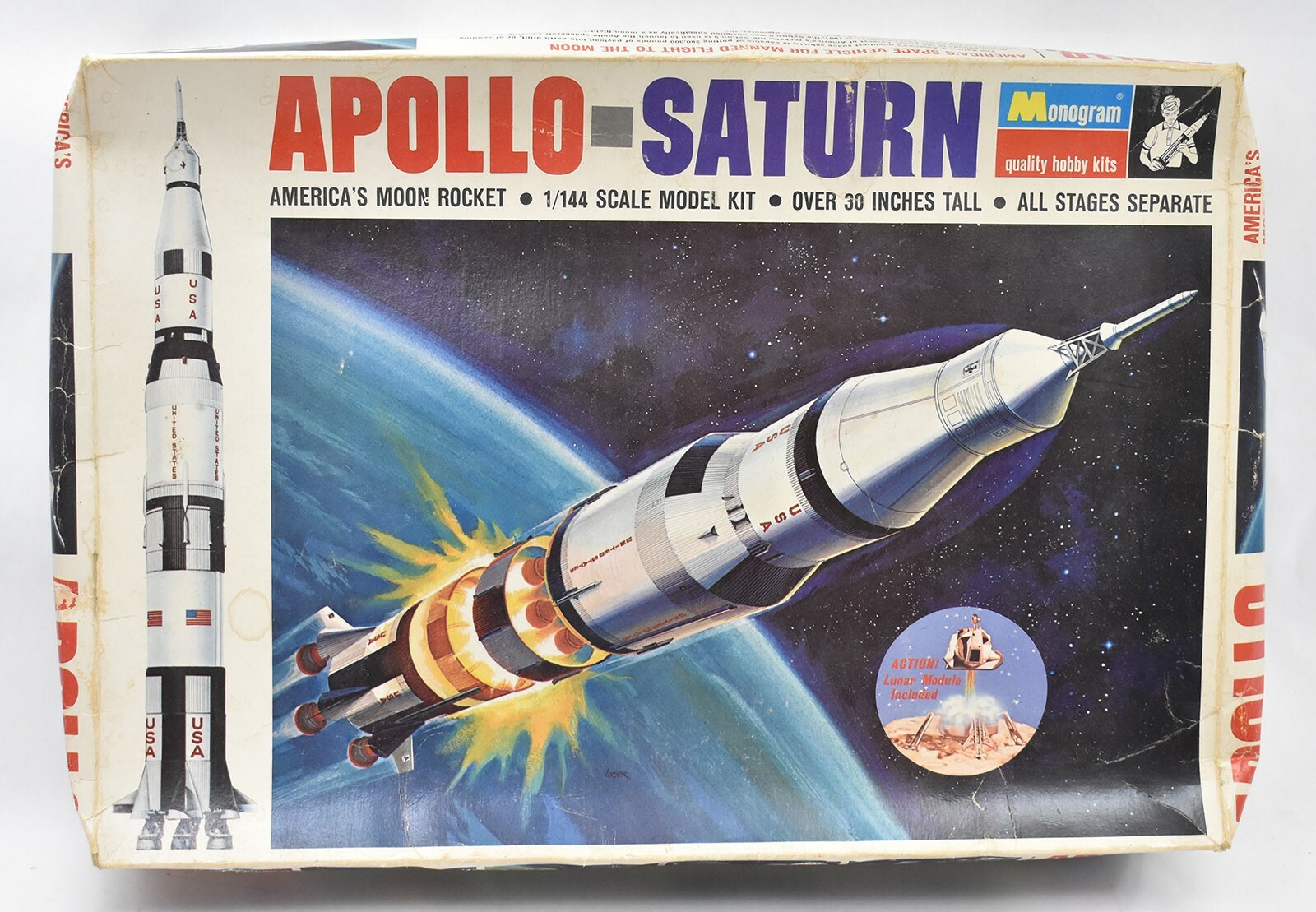 Apollo Saturn Moon Rocket Unbuilt Plastic Model Kit Monogram PS193 1/ ...