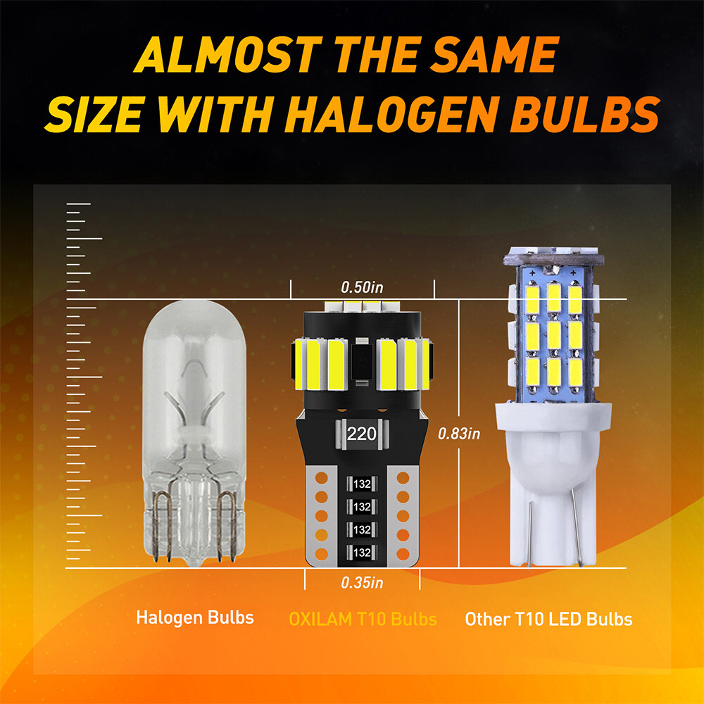 2X T10 18SMD LED White Car Interior Light Parker Bulb Wedge Globe 6500K ...