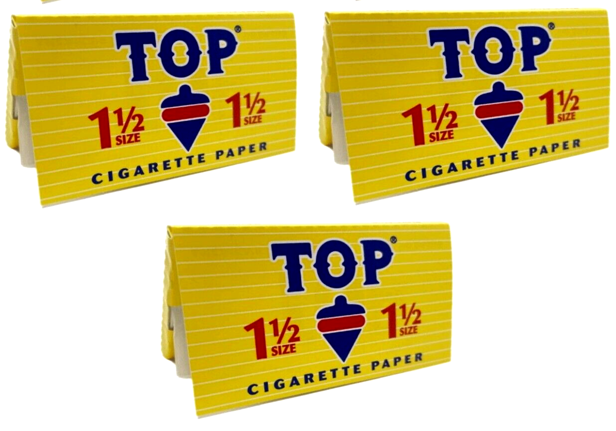 3x Top Rolling Papers 1 1/2 1.5 Rolling Papers 24 Lvs/Pk Tops 2 Packs ...