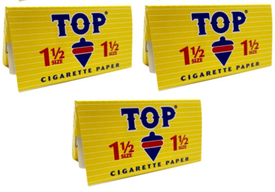 3x Top Rolling Papers 1 1/2 1.5 Rolling Papers 24 Lvs/Pk Tops 2 Packs ...