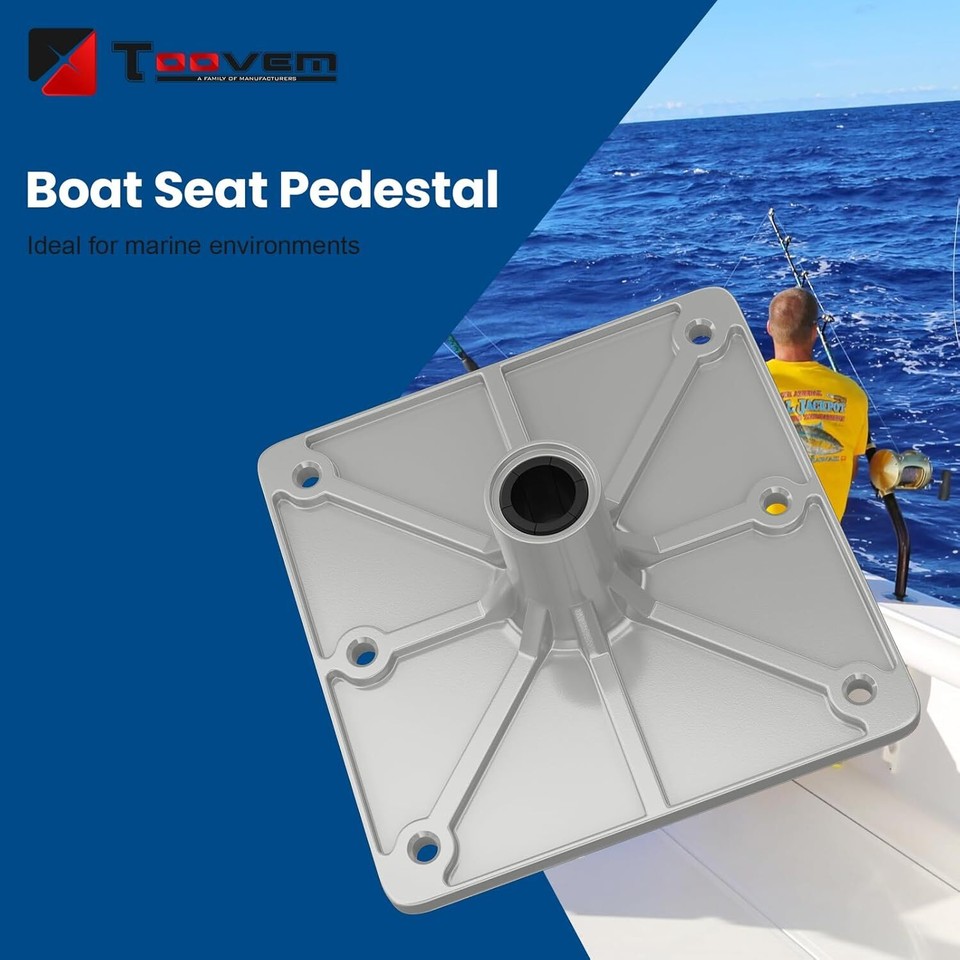 TOOVEM 2pcs Boat Seat Base Pedestal Aluminum 7x7" Mount 3/4" Pin Post ...