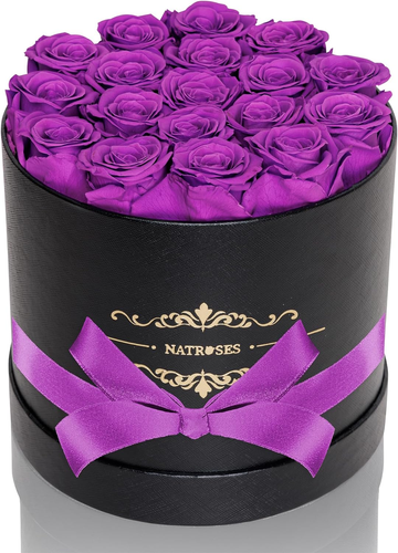 Handmade Preserved Roses in a Box, Long Lasting Purple Roses, Preserved ...