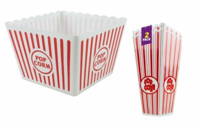 Reusable Novelty Plastic Popcorn Boxes Tub Carton Container Movie Party ...