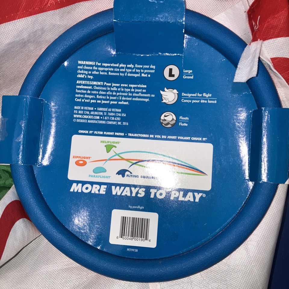 Chuckit! Dog Fetch PARAFLIGHT Far Flying Disc Floating Toy LARGE | eBay