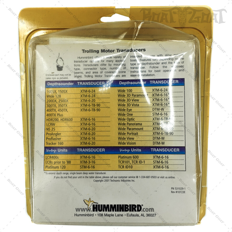 Humminbird WSS-2 Trolling Motor Mount Transducer - WSS-2 / 531029-1 ...