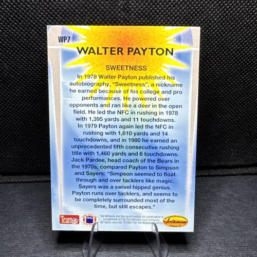 1994 Ted Williams Roger Staubach's NFL #WP7 Walter Payton Sweetness | eBay