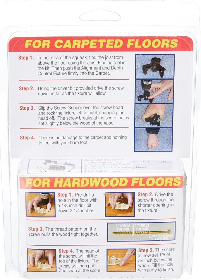 Squeeeeek No More 3233 Kit Eliminates Floor Squeak Through Carpet | eBay