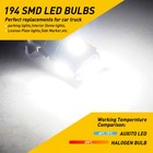 10X 12V T10 SMD Wedge LED Light Bulb Globe White 2825 168 194 192 W5W ...