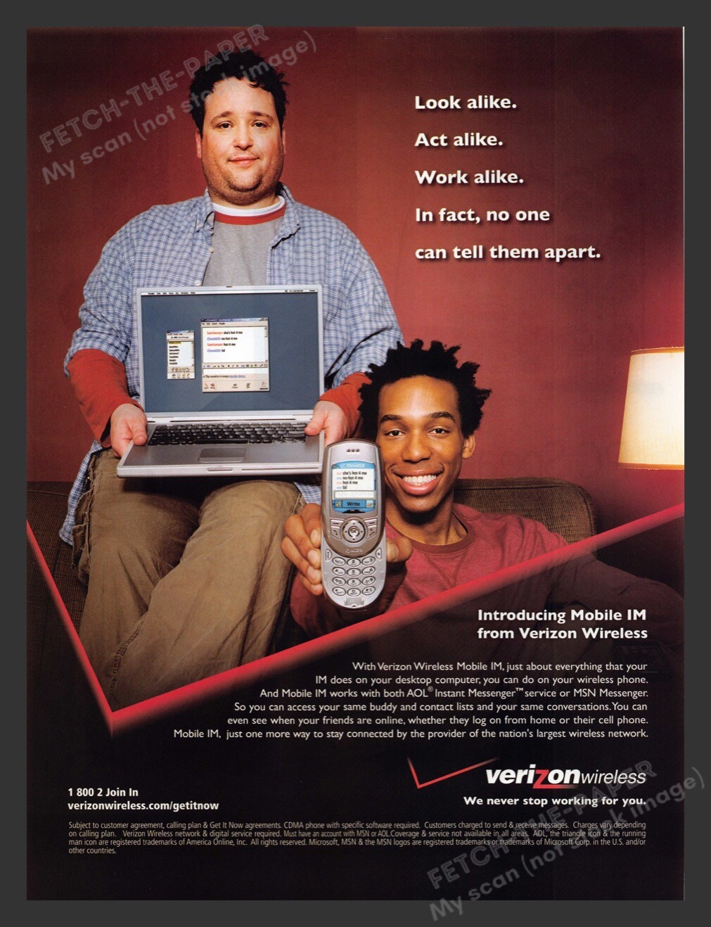 Verizon Wireless Mobile IM Cell Phone 2000s Print Advertisement Ad 2004 ...