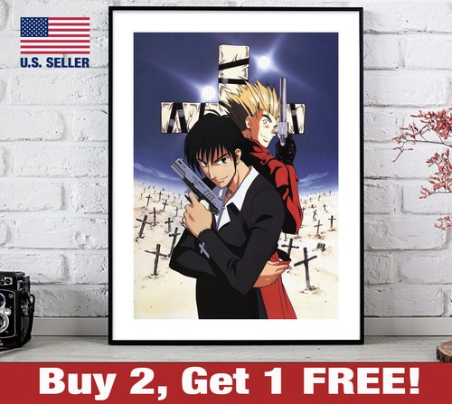 Trigun Poster 18" x 24" Print Anime Manga Wall Art 90s Retro Vash ...