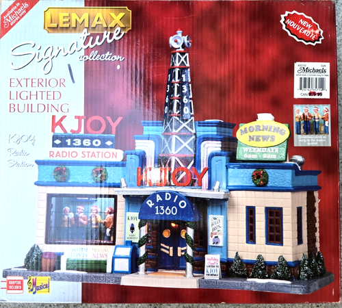 Lemax Village KJOY Radio Station 2008 Collection Item 85714 Lights Work ...