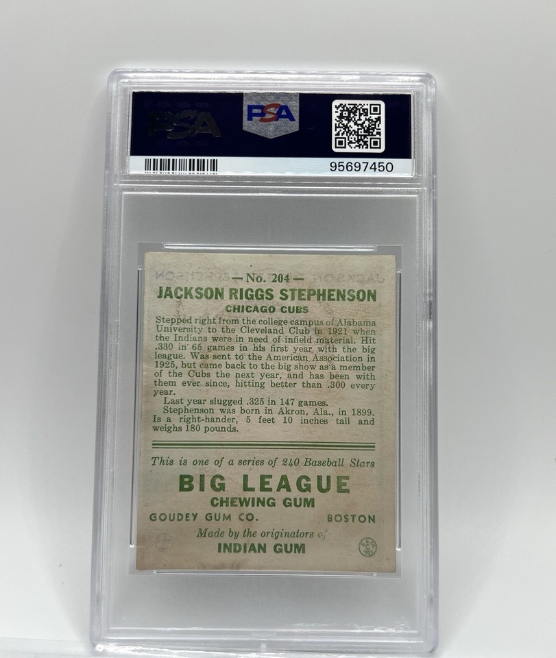 1933 Goudey #204 Jackson Stephenson - PSA 3 | eBay