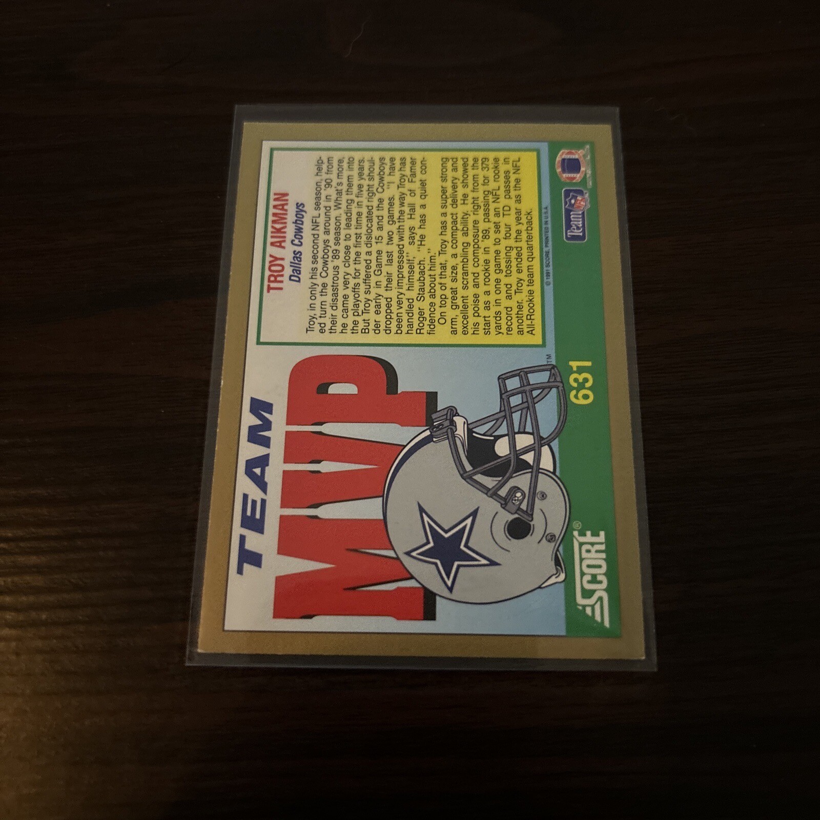 1991 Score - Team MVP #631 Troy Aikman for sale online | eBay