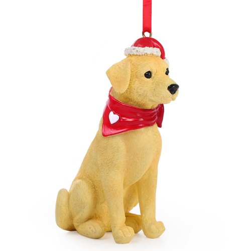 Yellow Labrador Retriever Christmas Ornament Holiday Dog Resin Figurine ...