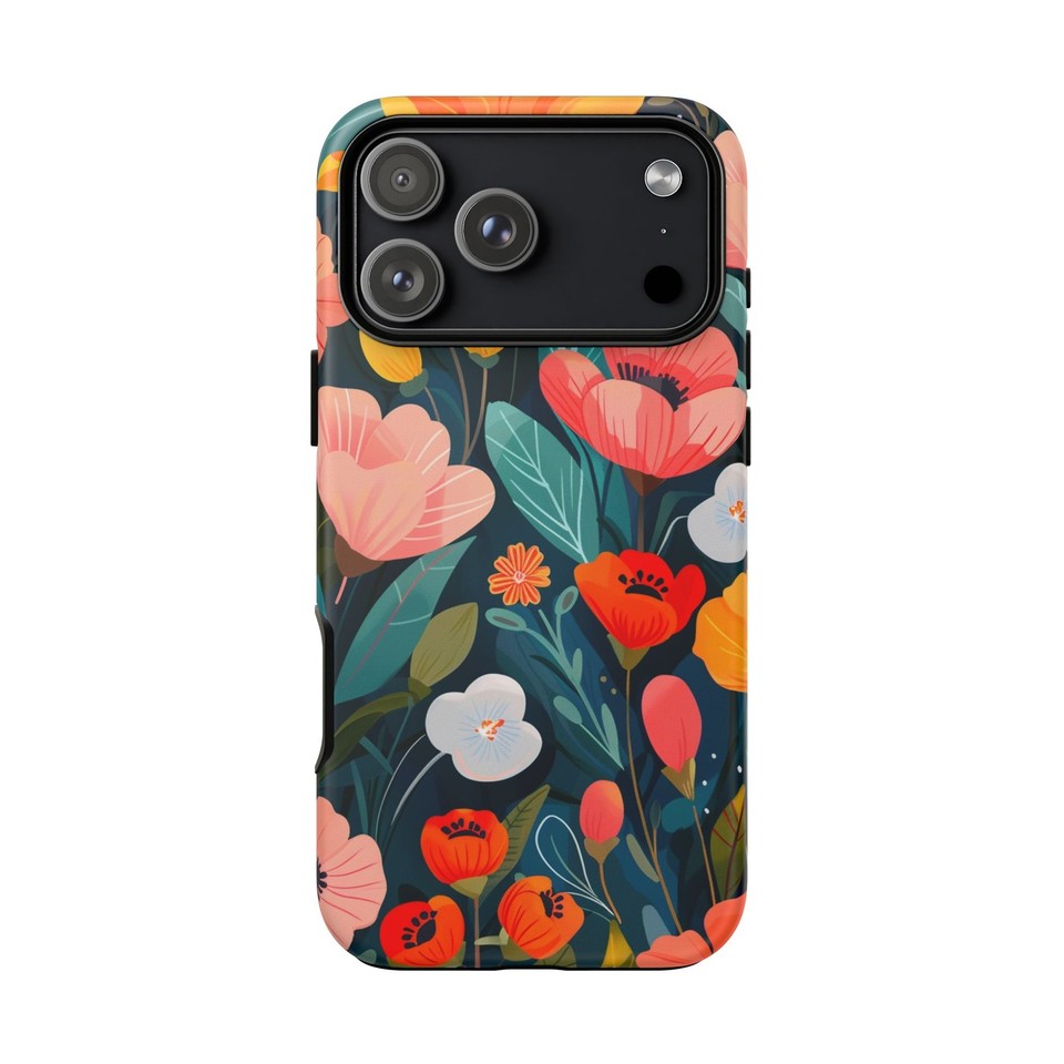 For iPhone / Galaxy / Pixel | Phone Ink Case - Spring Tulip Floral ...