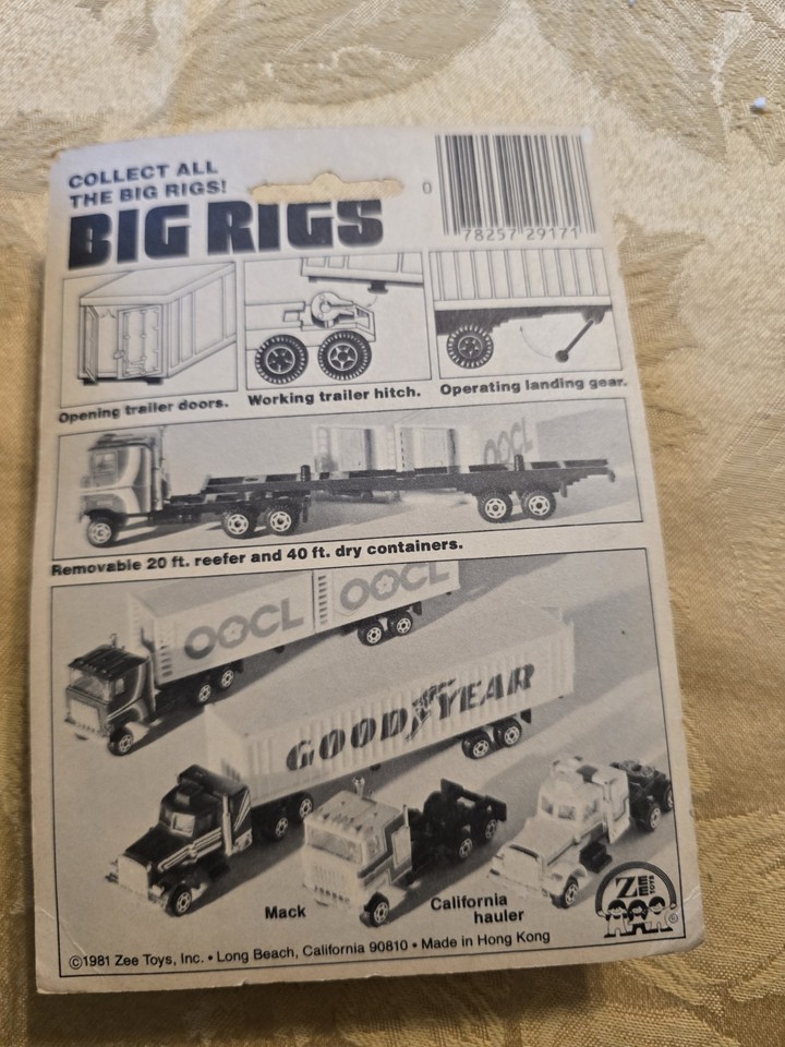 Zee Toys Big Rigs Peterbilt California Hauler HO 1981 Diecast Semi ...