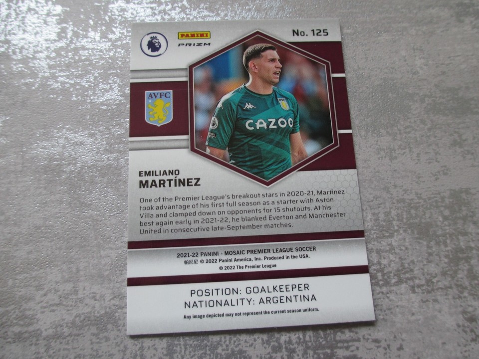 Panini PL Mosaic 2021-22 #125 Emiliano "Emi" Martinez Gold Reactive ...