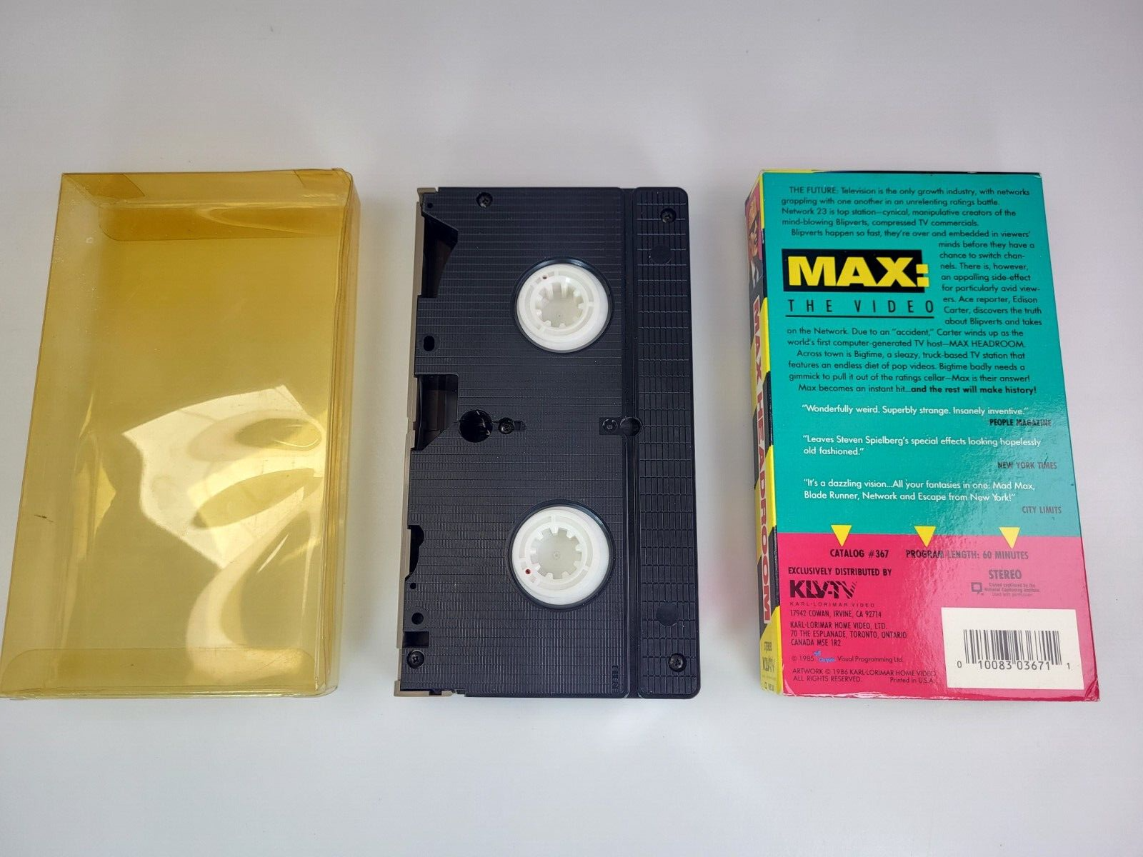 MAX HEADROOM The Original Story VHS 1985 KLV-TV Karl Lorimar Video Rare ...