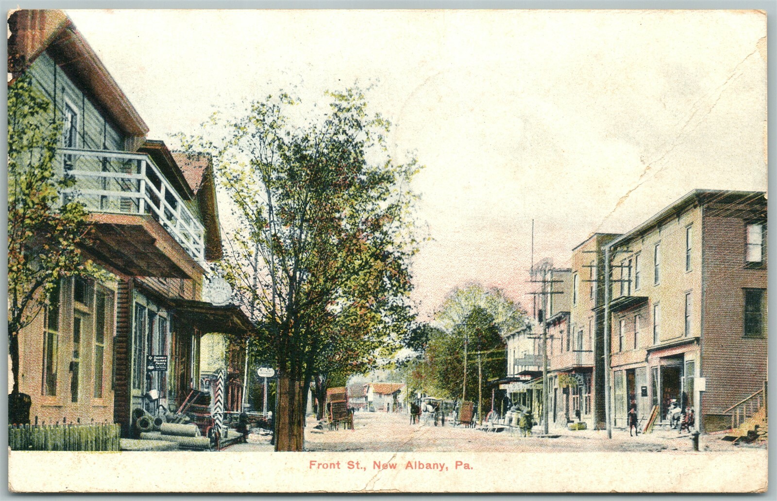 NEW ALBANY PA FRONT STREET ANTIQUE POSTCARD | eBay