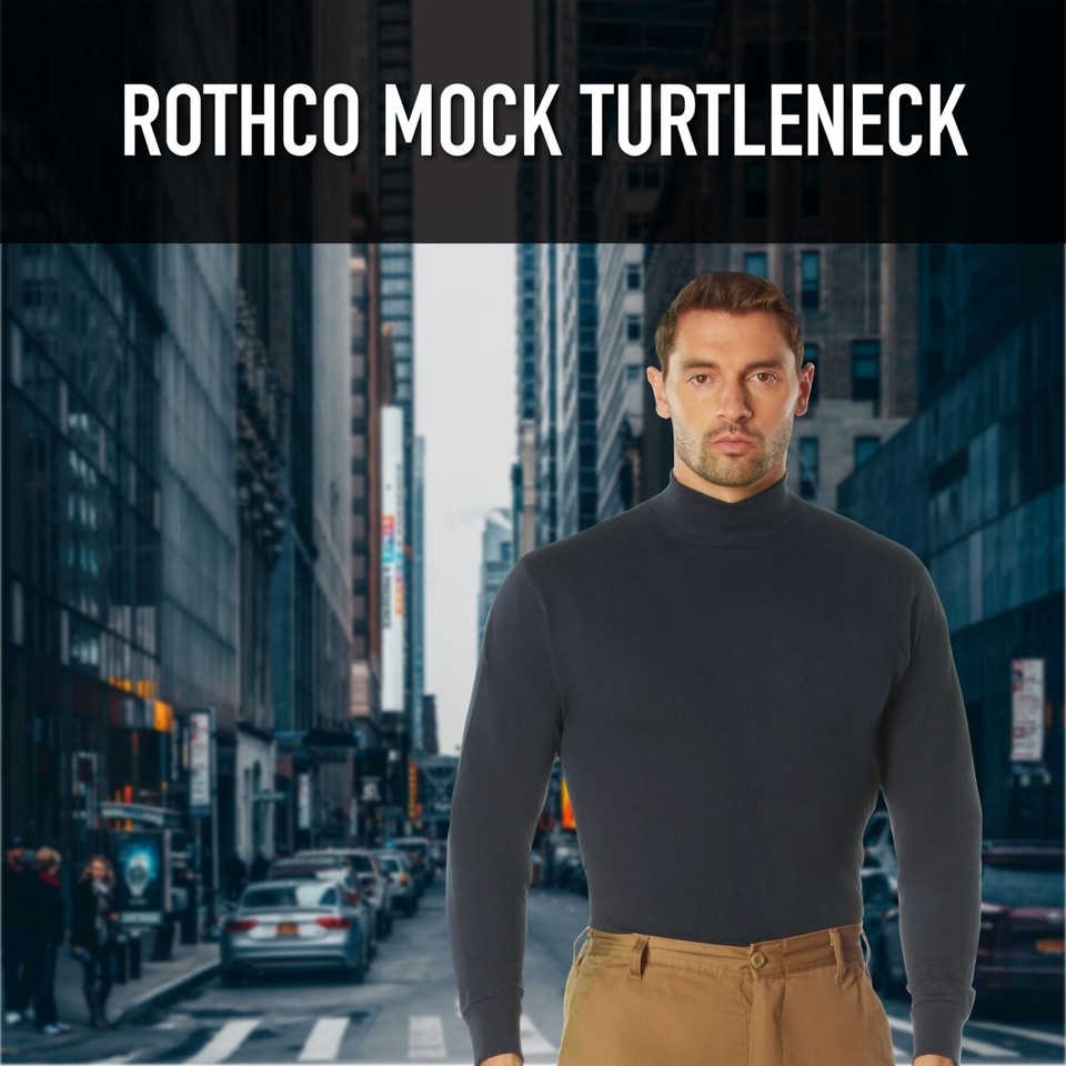 Turtleneck Warm High Collar Neck Uniform Top Long Sleeve Mock Shirt ...