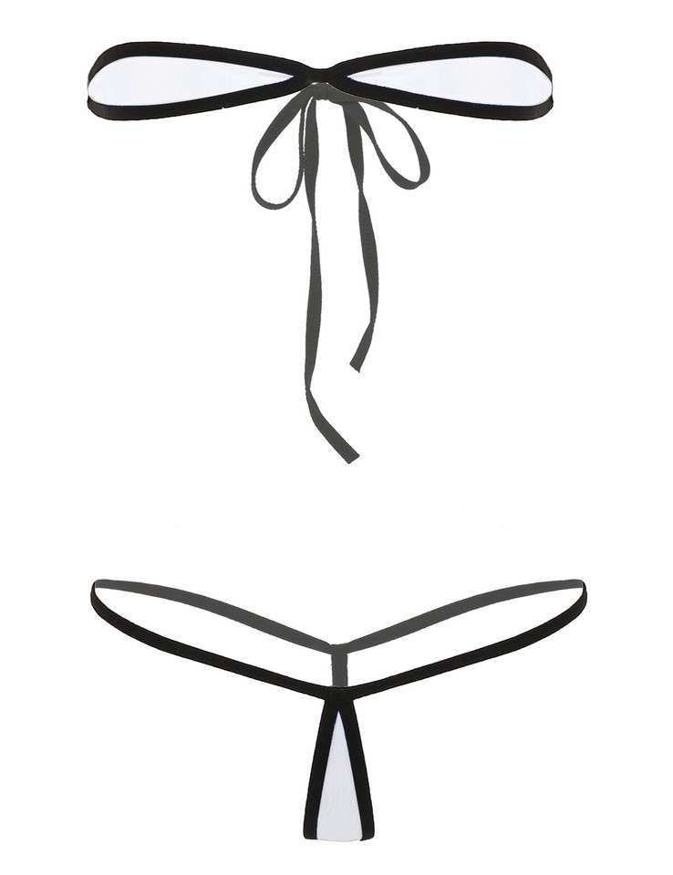 Sexy Women Micro Thong Underwear Bra Top +G-String Bikini Swimwear ...