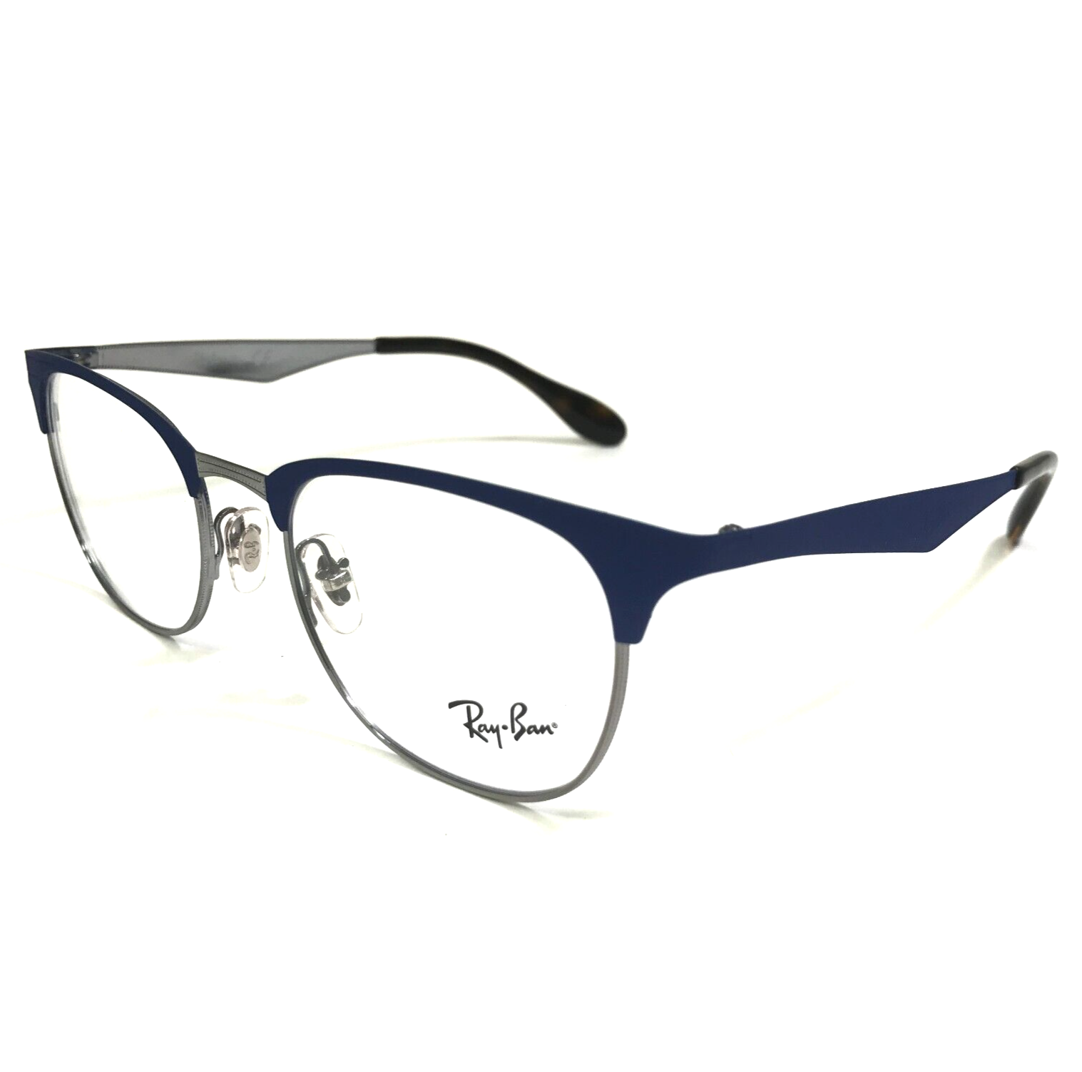 Ray-Ban Eyeglasses Frames RB6346 2911 Matte Blue Silver Round 50-19-140 ...