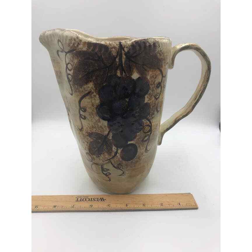 Dario Farrucci Designs Ceramic Pitcher Grapevine Theme With Handle | eBay