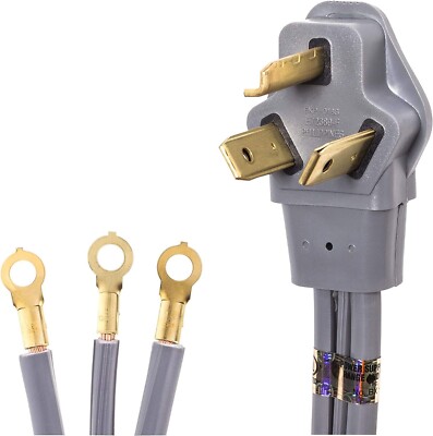 Universal Electric Dryer Power Cord 6 foot 3 Prong 240 Volt 30 amp ...
