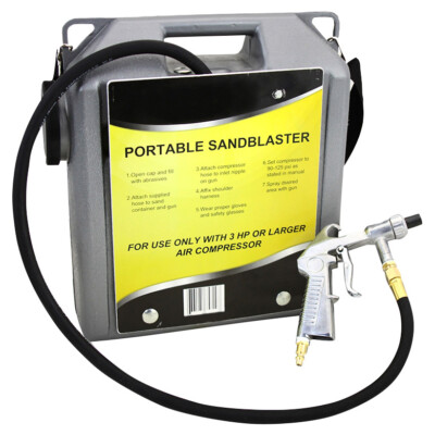 Portable Sandblaster Small Air Hand Held Sand Blaster 30 lb. Capacity ...