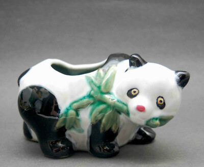 VINTAGE CERAMIC POTTERY PANDA WITH BAMBOO PLANTER | eBay