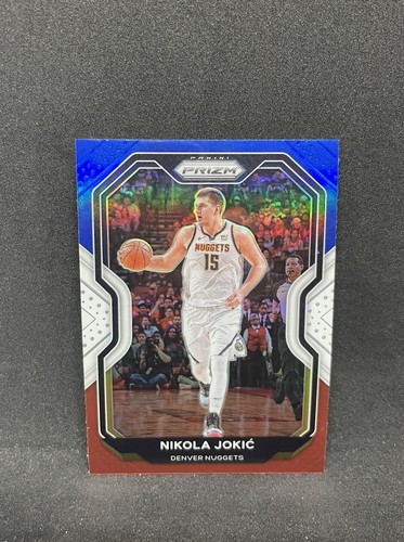 2020-21 Panini Prizm Nikola Jokic Red White Blue SP Card Denver Nuggets ...