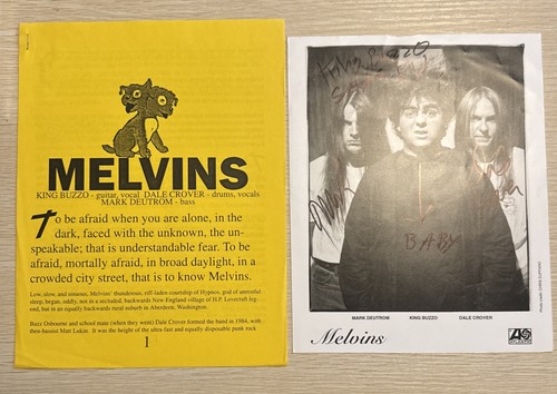 Signed Autographed MELVINS Press Kit w/ 8x10 band photo Record Promo ...