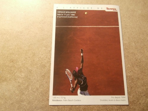 VENUS WILLIAMS + G. CORIA, DOUBLE-SIDED VINTAGE TRADING "ROOKIE" CARD ...