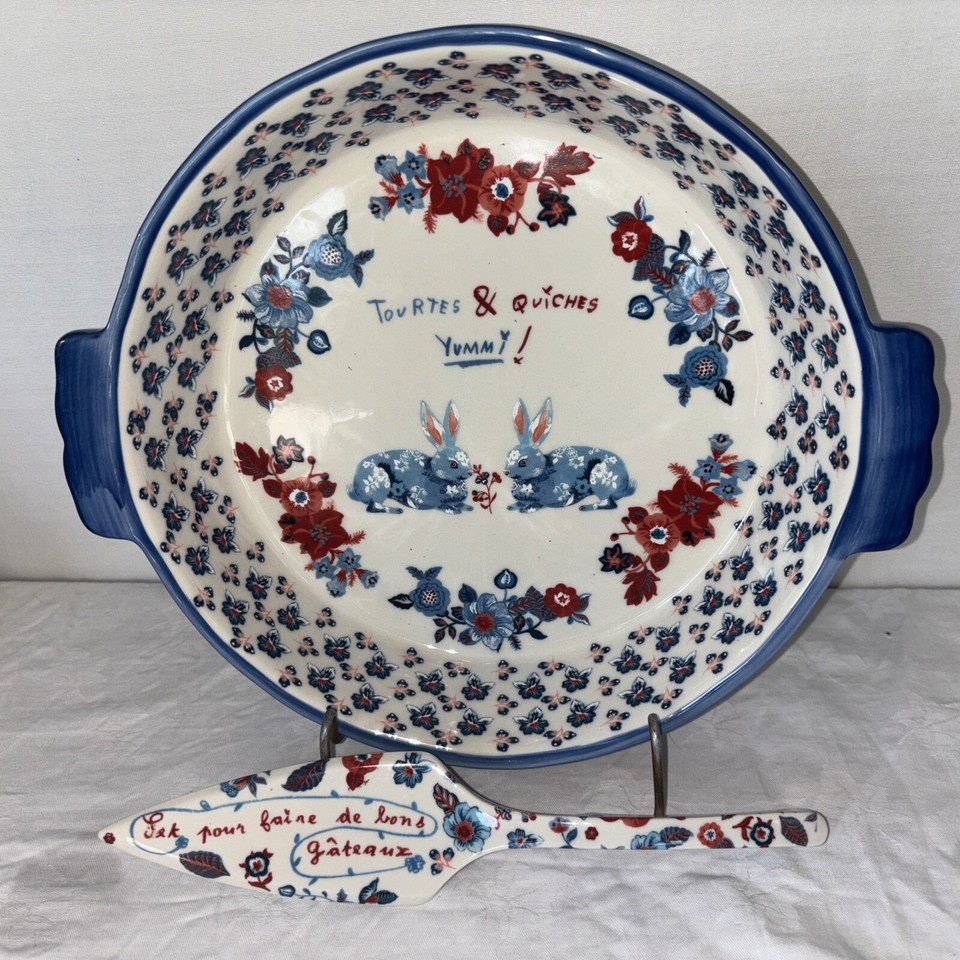 Anthropologie NATHALIE LETE Pie Dish & cake server BIBELOT French ...