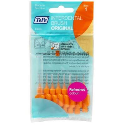 TePe Interdental Brushes - Orange G2 XXX-Fine 0.45mm - 1 Pack of 8 ...