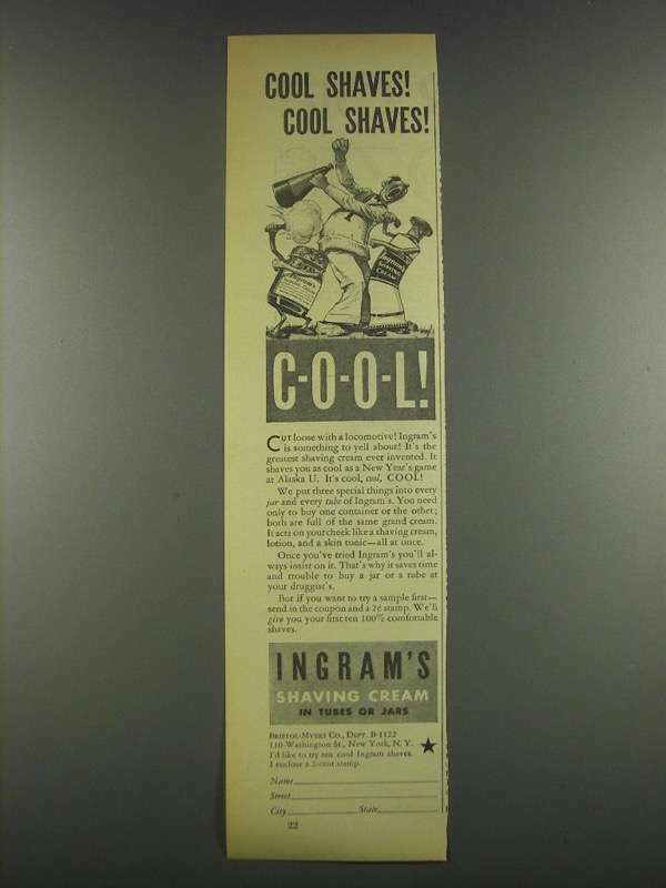 1932 Ingram's Shaving Cream Ad - Cool Shaves! | eBay
