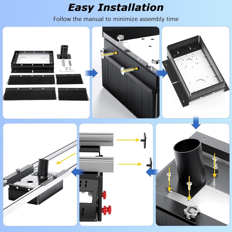 Router Skid Dust Collection Hood, Router Sled for Flattening Slabs | eBay