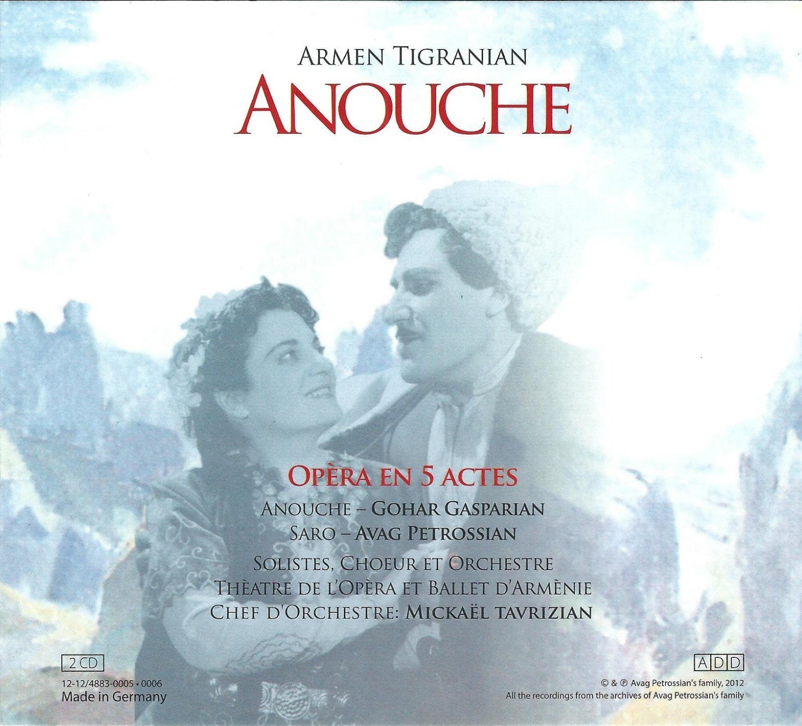 Armen Tigranian Anouche Avak Petrosyan Anush Avag Petrossian Opera Saro ...