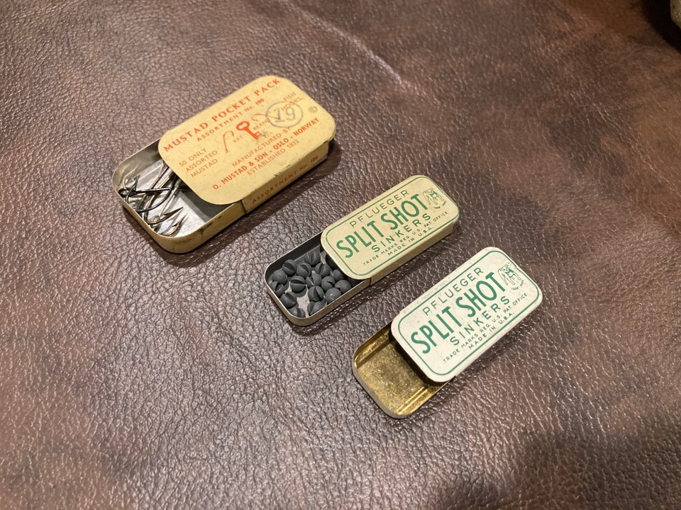 Vintage Pflueger Split Shot Sinkers, Mustad Container & Gladding Line ...