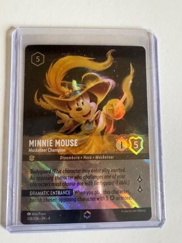 Disney Lorcana Musketeer Champion Minnie Mouse Card Enchanted 206/204 ...