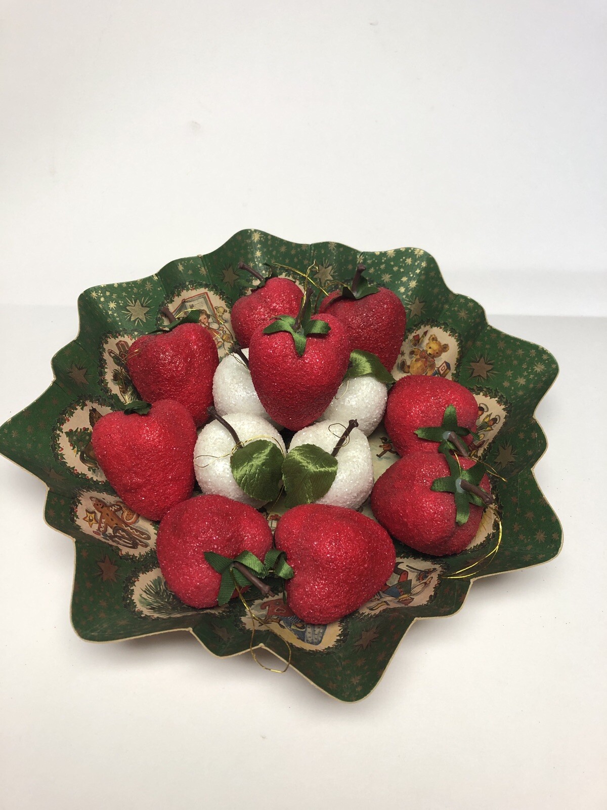 Vtg Lot Of 13 Sugar Coated Styrofoam Fruit Ornaments Strawberries ...