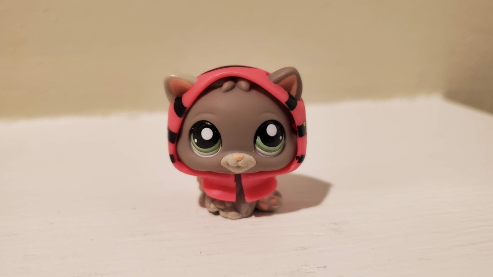 Authentic LPS Littlest Pet Shop Grey Kitten #1607 Tiger Cat #1608 ...